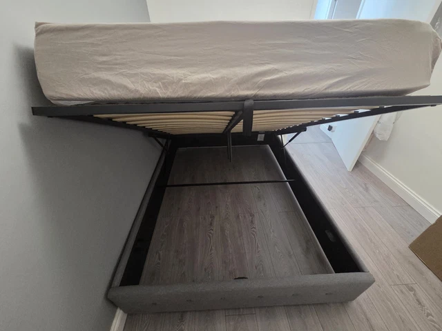 DOUBLE OTTOMAN STORAGE Gas Lift Bed With Pocket Spring Mattress £21.72 ...