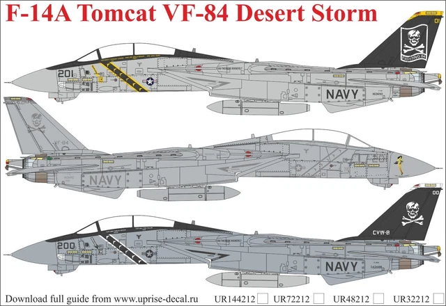 1/48 DECAL GRUMMAN F-14A Tomcat VF-84 Desert Storm - UpRise Decals ...