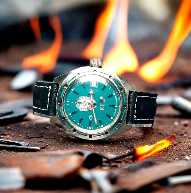 VOSTOK AMPHIBIA KGB watch Russia Soviet Wostok Komandirskie manual MOD ...