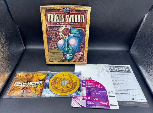 BROKEN SWORD II 2 The Smoking Mirror PC 2-CD BIG BOX -BOX WATER DAMAGE ...