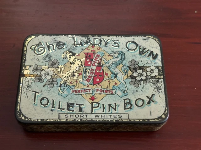 THE LADY’S OWN Toilet Pin Box Needles tin Vintage Piece Curios ...