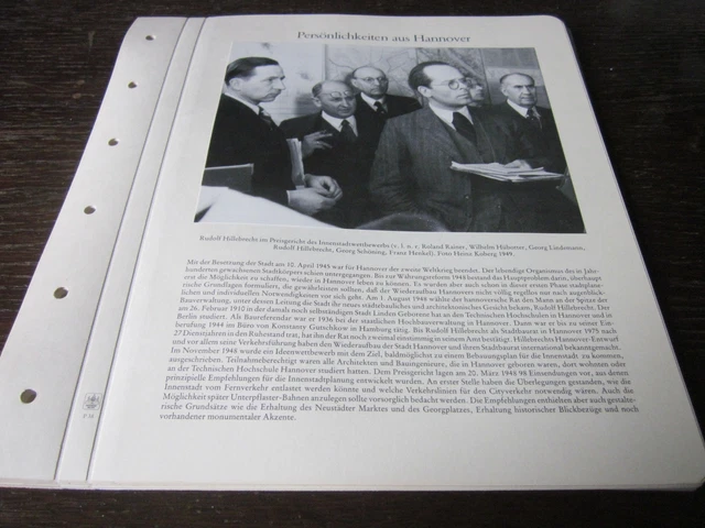 HANNOVER ARCHIV 5 Persönlichkeiten 38 Rudolf Hillebrecht 1949 EUR 6,25 ...