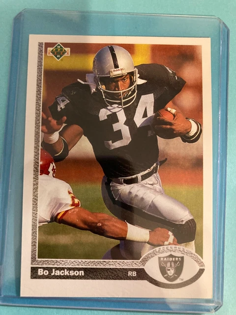 BO JACKSON 1991 Carte Football Deck Supérieur #155 Los Angeles Raiders ...