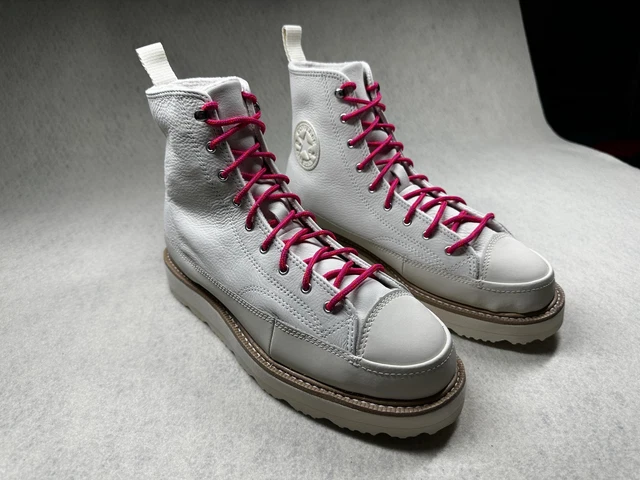 CONVERSE CHUCK TAYLOR All Star Shoes Mens Size 8.5 White Leather High ...