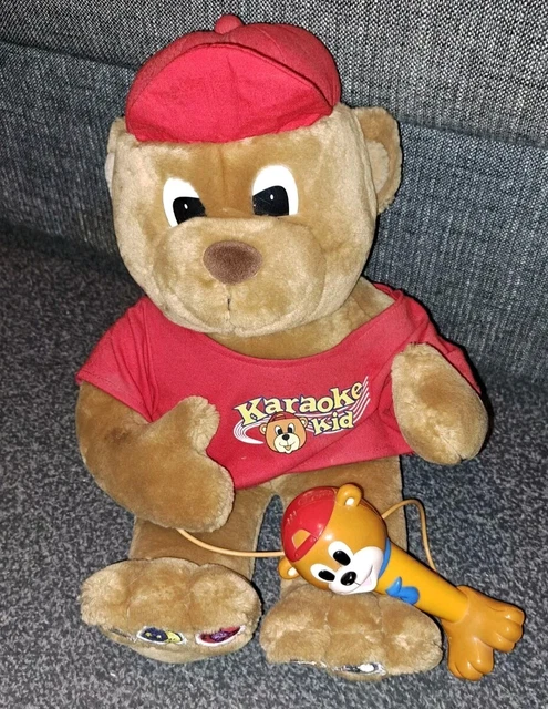 VINTAGE 1999 KARAOKE Kid 17” Plush Sing-A-Long Bear W Microphone! Fully ...
