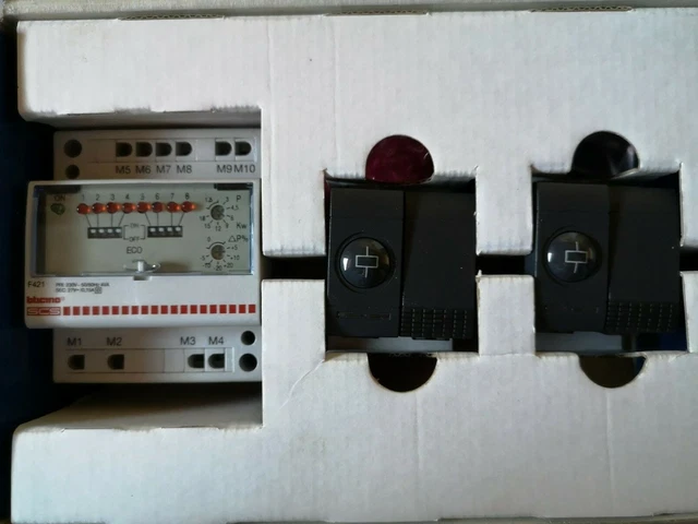 BTICINO F421 CENTRALIN controllo carichi + 2 pz.attuatore L4672 + 1 pz ...