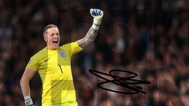 JORDAN PICKFORD (1714) Signed ENGLAND EUROS 2024 Printed Photo ...