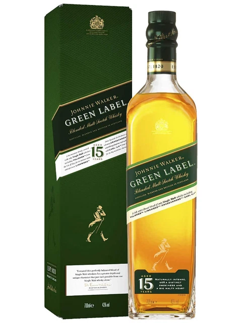 JOHNNIE WALKER 15 Year Old Green Label Blended Scotch Whisky 700mL $101 ...