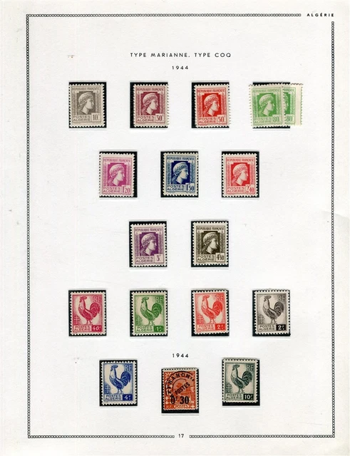 FRENCH COLONIES; ALGERIA 1944 Pictorial issues ( Most MNH ) Sets on ...