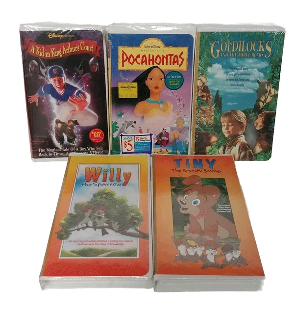 5 VHS TAPES - Pocohontas, Goldilocks, Willy, Tiny & More $30.00 ...