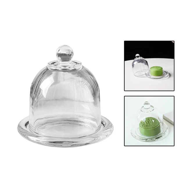 CLEAR DESSERT CLOCHE with Base & Lid - Vintage Food Cover Display £8.62 ...
