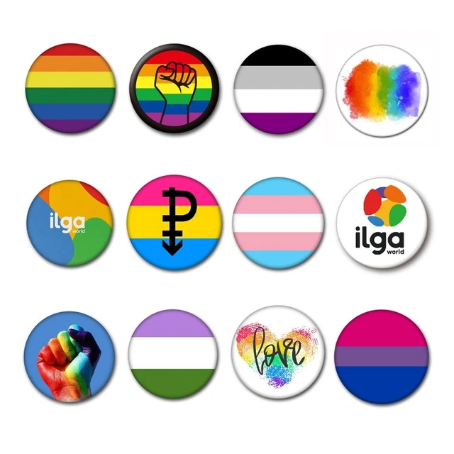 Badge Pins Elegant Round Lapel Pin For Lgbtq Hat Clothes Backpack