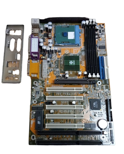 SOYO SY-7VBA133U SOCKET 370 Motherboard w/ Intel Pentium III SL472 CPU ...