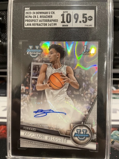 2023-24 ZACCHARIE RISACHER Auto 14/199 Bowman Rifrattore Lava 1° SGC 9 ...