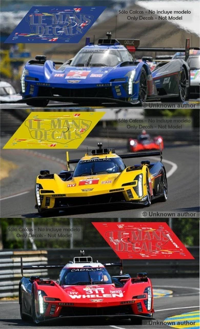 DECALS CADILLAC V Series LMDh Le Mans 2023 1 2 1:32 1:43 1:24 slot ...
