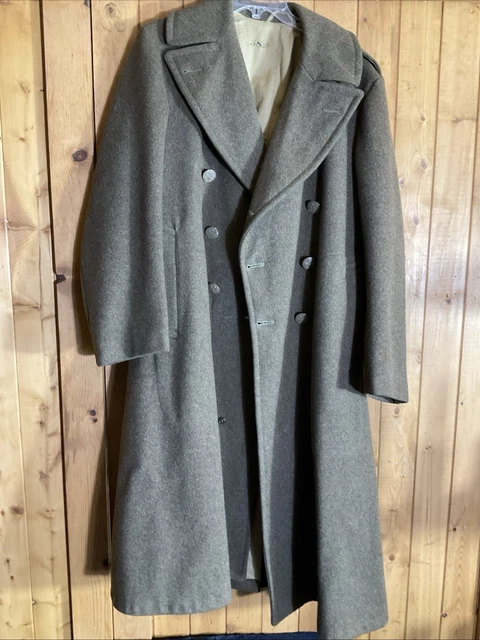 ORIGINAL 1942 WW2 US Military Heavy Wool Winter Overcoat Greatcoat 38-R ...