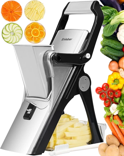 MANDOLIN VEGETABLE SLICER, adjustable vegetable cutter with container ...