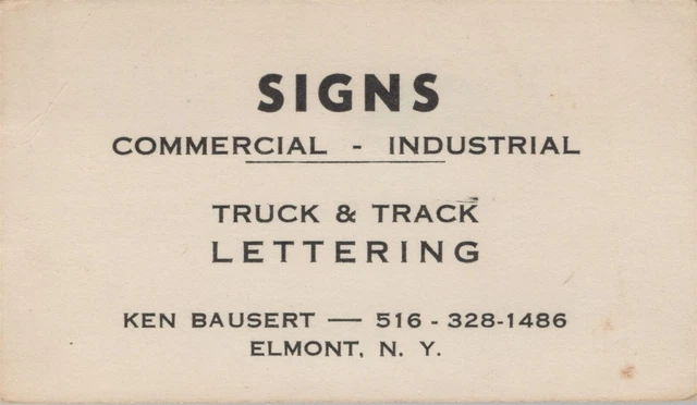 1950'S 1960'S BUSINESS Card Signs Commercial Lettering Elmont NY Vtg £2 ...