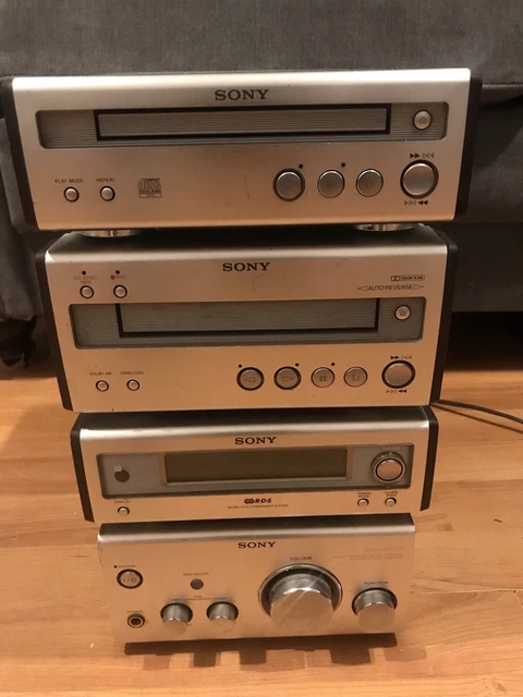 SONY MINI HIFI System Amplifier Cassette CD Player Radio Model Sp 55 £ ...
