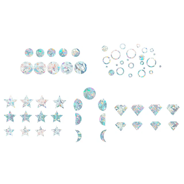 H1# 3D RAINBOW Reflective Sticker Moon Star Window Decal DIY Home ...