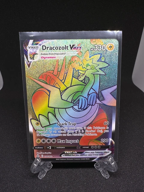 POKEMON TCG DRACOZOLT Vmax Rainbow Secret Rare - 210/203 - Evolving ...