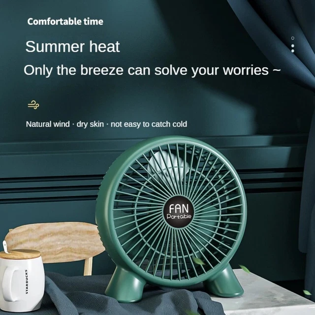 SMALL STRONG WIND 3 Blade Silent Fan Mini Fan Desk Cooler Summer ...