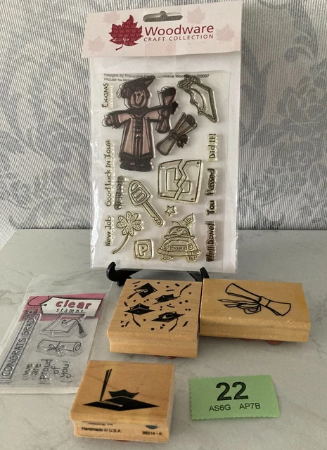 GRADUATION RUBBER STAMPS Inkadinkadoo/Woodware/Anita's/Studio G £8.99 ...