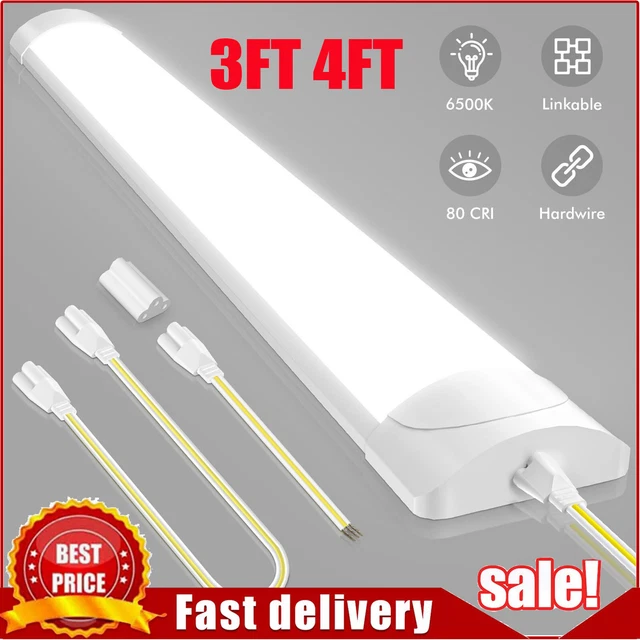 3FT LED STRIP Lights Batten Tube Light Office Shop Garage Ceiling Lamp ...