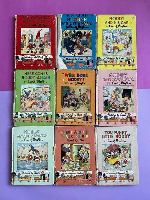 VINTAGE 50S NODDY Bundle Books ROUGH CONDITION 1,2,3,4,5,6 7,9,10 Enid ...