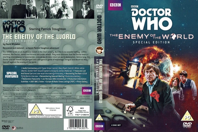 DOCTOR WHO THE Enemy of the World Special Edition 2 disc Clear DVD New ...