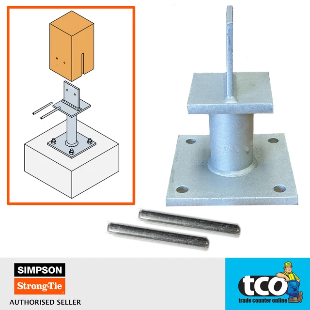 SIMPSON HEAVY DUTY Elevated Post Base | Galv Steel Glulam Beam Support ...