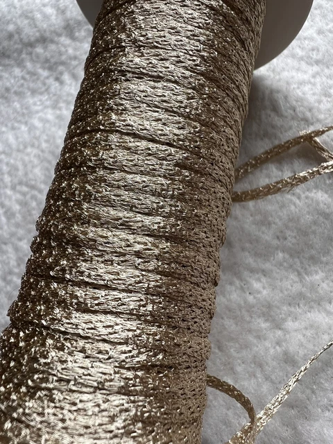 1 METRE TUBULAR Italian Wire Mesh Ribbon Gold 3mm Wide Jewellery Making ...