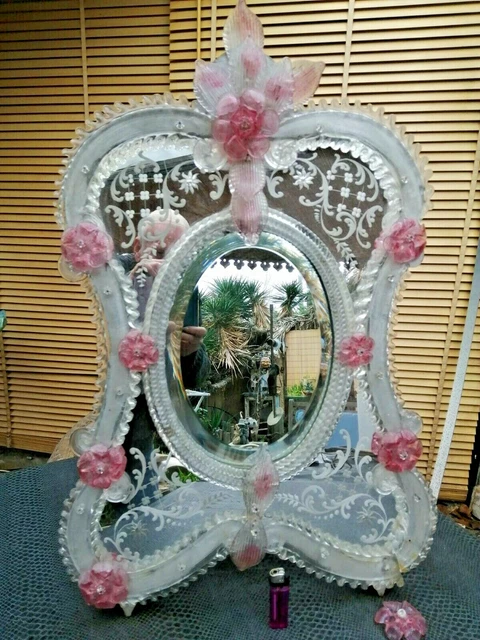 ANCIEN MIROIR VÉNITIEN gravé à poser fin 19 ème début 20 ème EUR 450,00 - PicClick FR