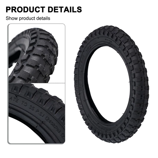12 INCH 12X2 4 Puncture Resistant Bike Tire with Inner Tube for Kids ...
