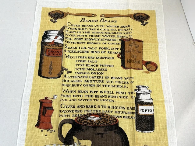KAY DEE BRICK Oven Baked Beans Recipe Sewell Jackson Linen Tea Towel ...