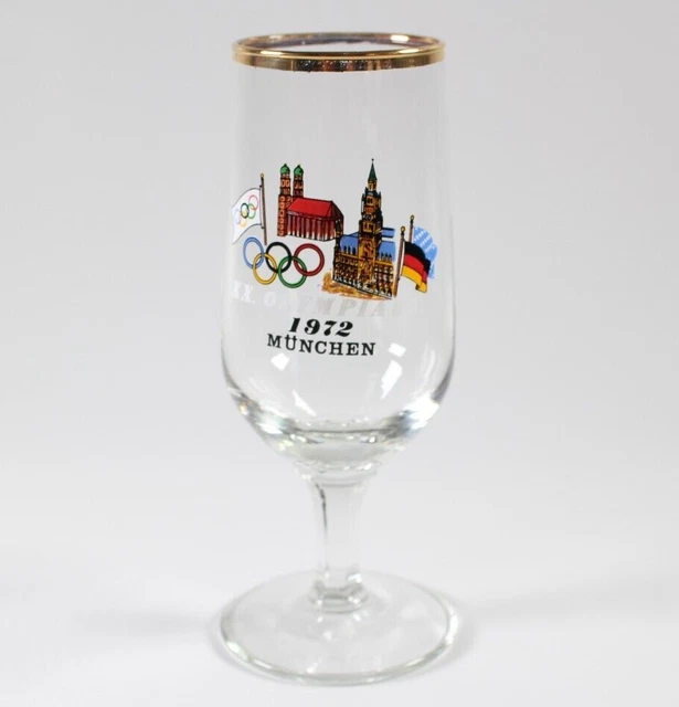 VINTAGE GERMAN GLASS XX. Olympiade 1972 Munchen Olympics Munich Germany ...