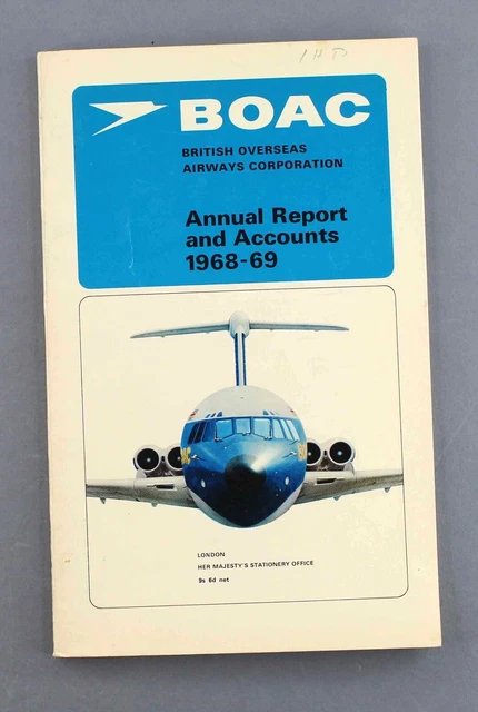 BOAC 1968-69 AIRLINE Annual Report & Accounts B.o.a.c. Route Map Vc10 ...