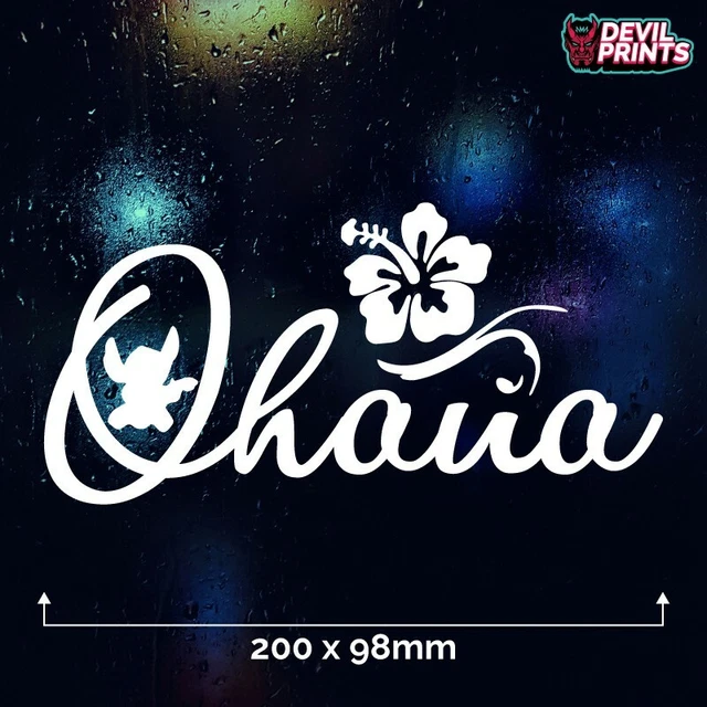 OHANA CAR STICKER Vinyl Decal Disney Stitch Bumper Window Means Family ... OHANA CAR STICKER Vinyl Decal Disney Stitch Bumper Window Means Family ...
