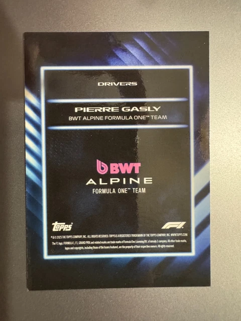 TOPPS F1 FORMULA 1 Lights Out 2025 # Pierre Gasly # Blue 07/99 EUR 15 ...