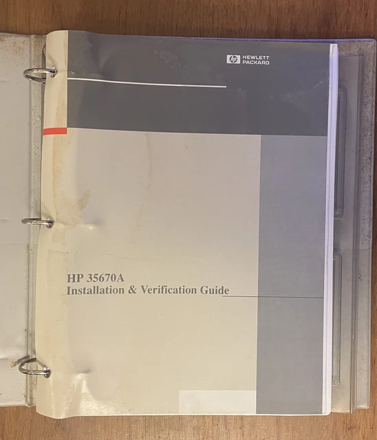 HP 35670A FFT Analyzer Installation and Verification Guide £5.00 ...