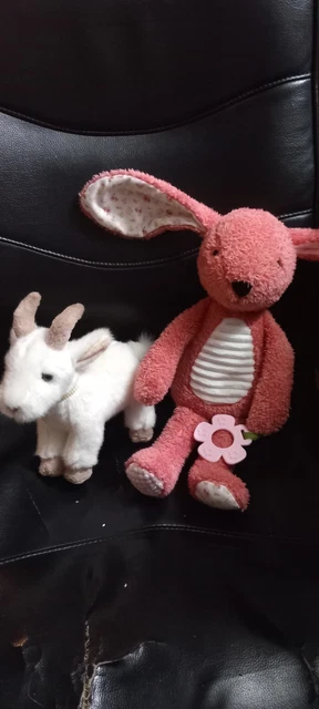 RAVENSDEN PLUSH GOAT and Lovely Pink Rabbit Soft Toy With Rustles And ...