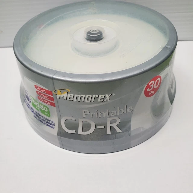 MEMOREX PRINTABLE CD-R 30 Pack 52X 700MB 80 Minutes $7.00 - PicClick