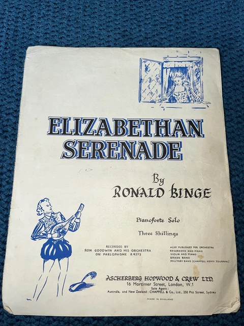 VINTAGE SHEET MUSIC Elizabethan Serenade Ronald Binge Piano Solo Free ...