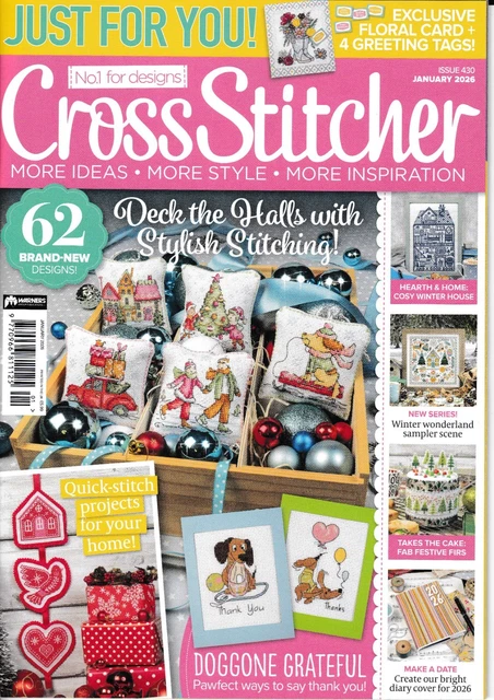 CROSS STITCHER MAGAZINE Issue 430 - January 2026 £3.03 - PicClick UK