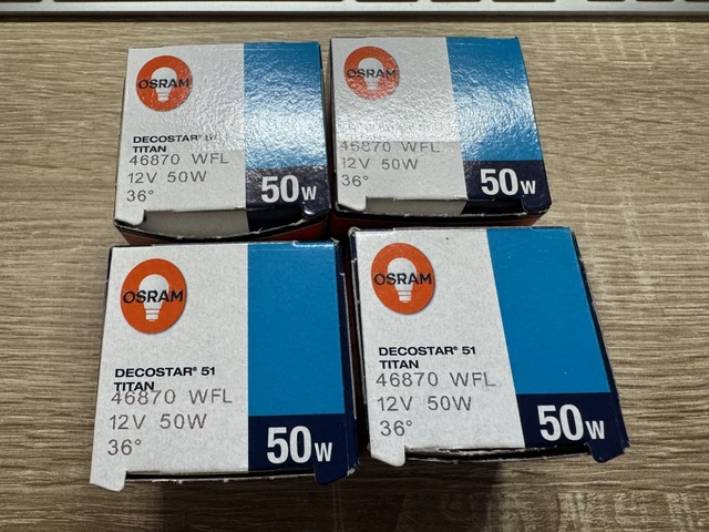 4 X OSRAM 46870 WFL Decostar 51 TITAN 12V 50W 36° In OVP (TM) £21.55 ...