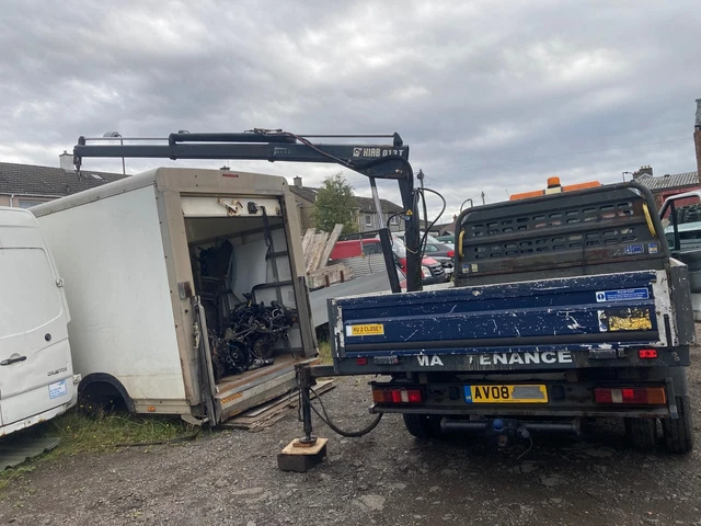 2008 FORD TRANSIT 2.4 Drop-side / Crane Hiab Truck / 78,355 Miles only ...