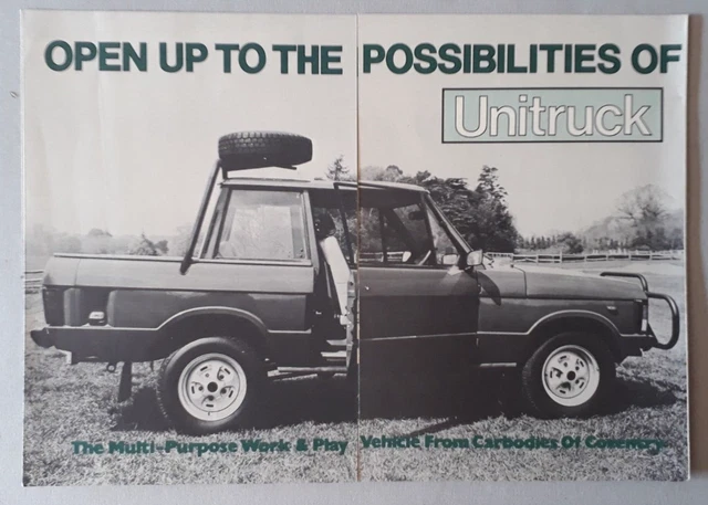 RANGE ROVER UNITRUCK Brochure c.1982 - Carbodies Conversion £29.99 ...