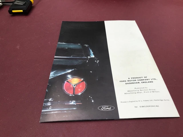 FORD CONSUL CORTINA Mk1 SALOON ORIG. 1962 FACTORY UK SALES BROCHURE £10 ...