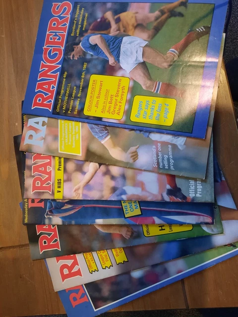 9 X RANGERS Home Programmes Season 1982/83 League, Cup, Friendly £6.99 ...