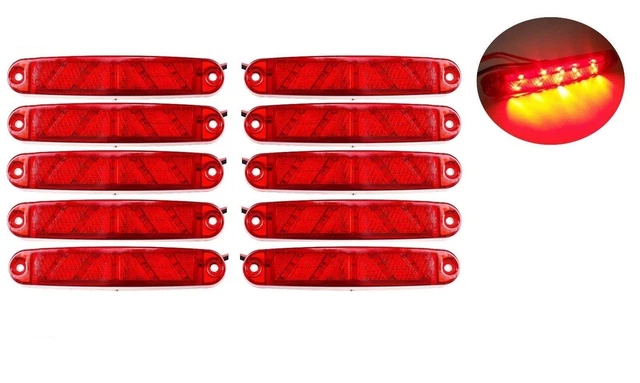 10X 24V ROUGE 10 LED SMD feux de Gabarit Voiture Véhicule Camion ...